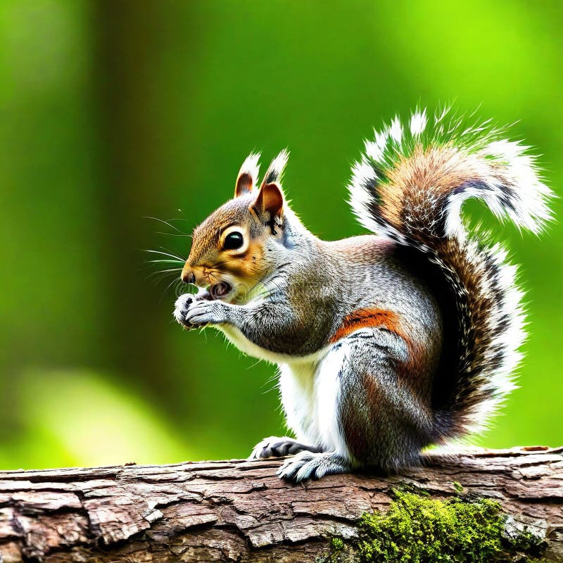 Squirrel on a Beautiful Ures and Backgrounds Stock Illustration ...