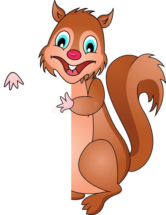 Cute Cartoon Squirrel Girl Welcome Pose Stock Vector - Illustration of ...