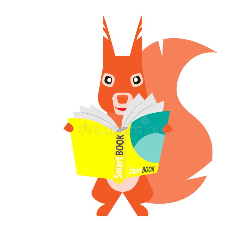 Squirrel with book stock vector. Illustration of read - 33665530