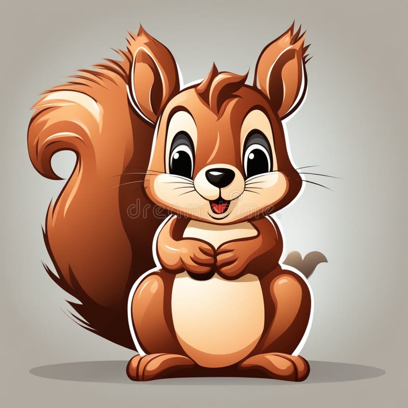 Squirrel Cartoon Vector Icon Illustrations Stock Illustration ...