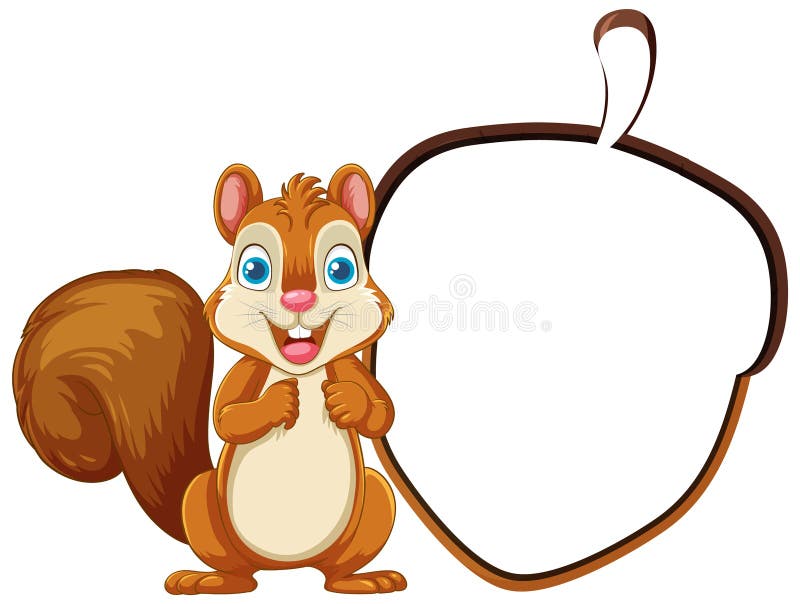 Squirrel Character Holding an Empty Sign Stock Vector - Illustration of ...