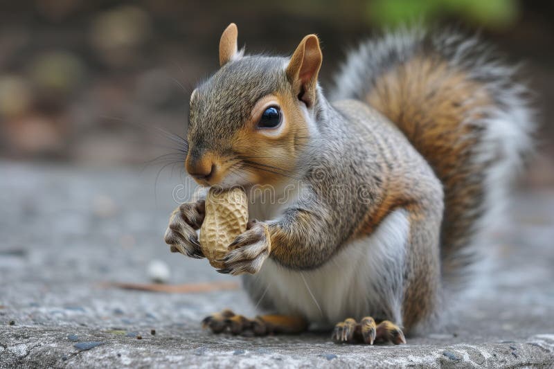 Squirrel with Cheek Pouches Stuffed with Peanuts Stock Image - Image of ...