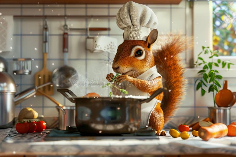 A Squirrel in a Chef S Outfit with a Fantasy Concept with Generative AI ...