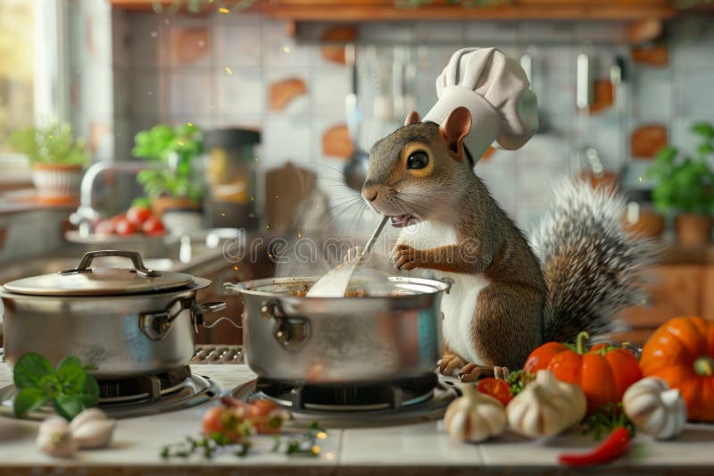 A Squirrel in a Chef S Outfit with a Fantasy Concept with Generative AI ...