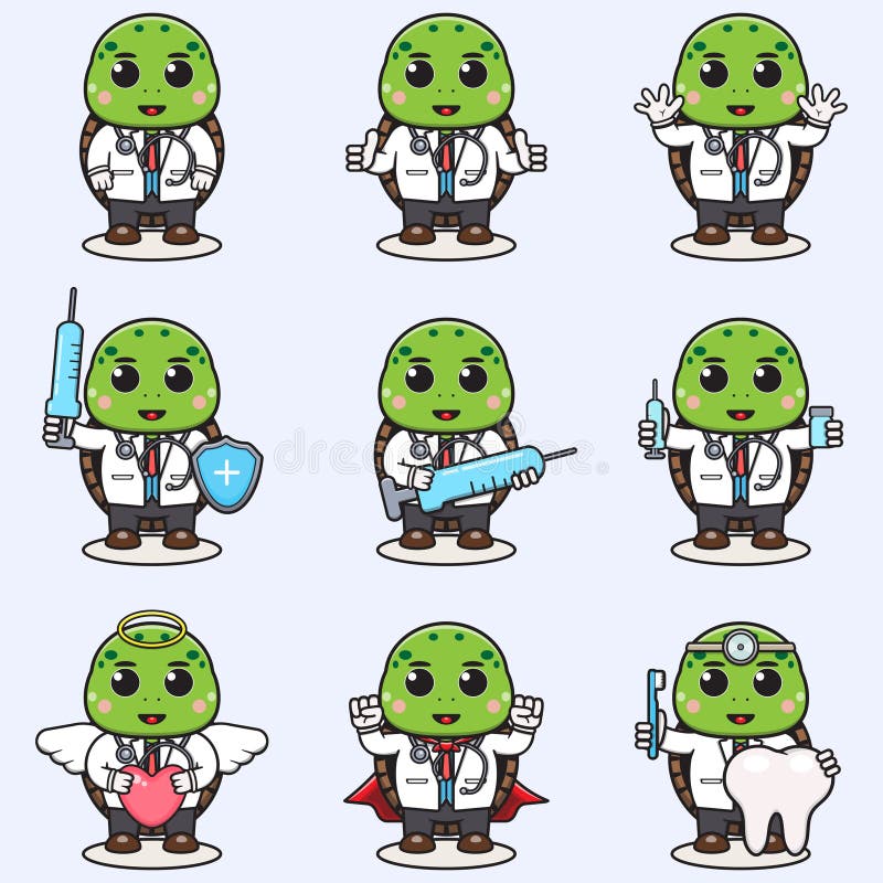 Vector Illustration of Cute Turtle Doctor Cartoon Stock Vector ...