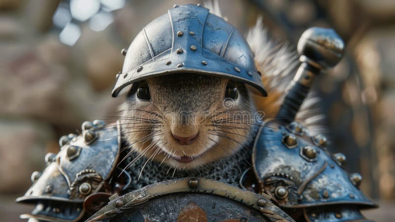 Squirrel Dressed As a Knight in Armor, Heroic and Whimsical Stock Photo ...