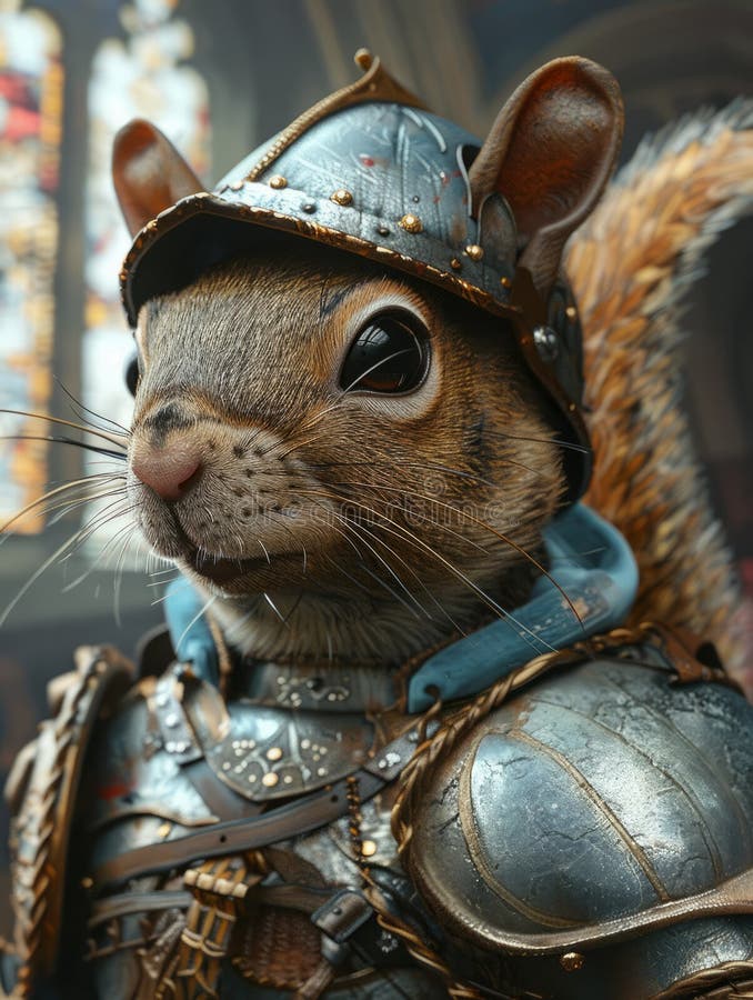 A Squirrel Dressed As a Knight in Shining Armor. Stock Image - Image of ...