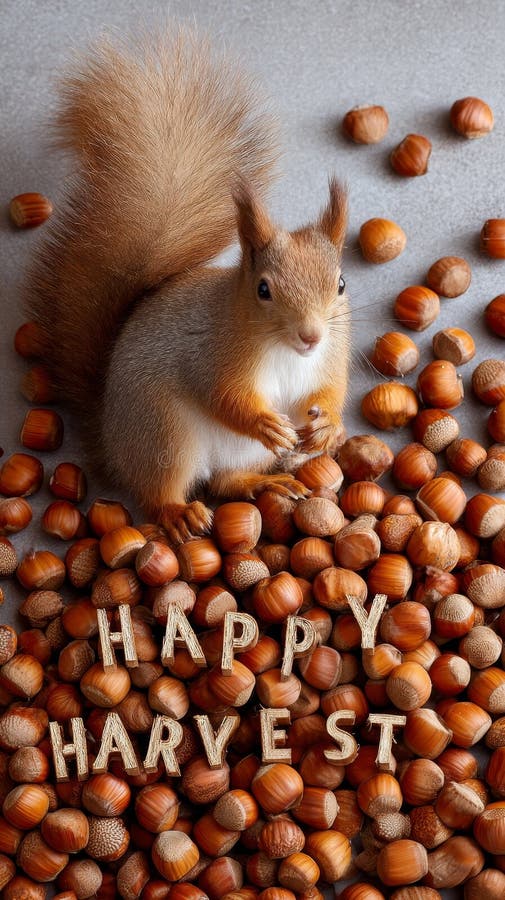Happy Squirrel Enjoying Fall Harvest Stock Photos - Free & Royalty-Free ...