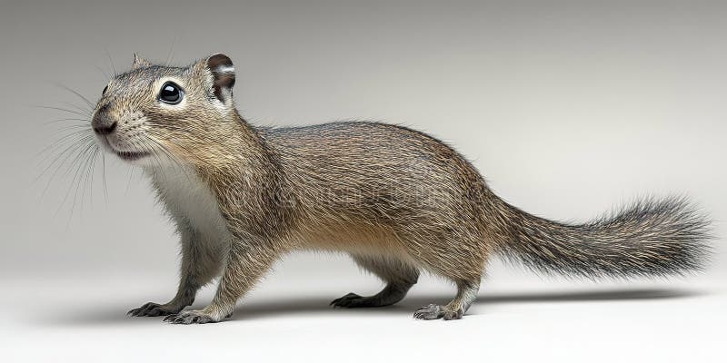 Squirrel Exploring a Natural Light Setting in a Curious Stance Stock ...