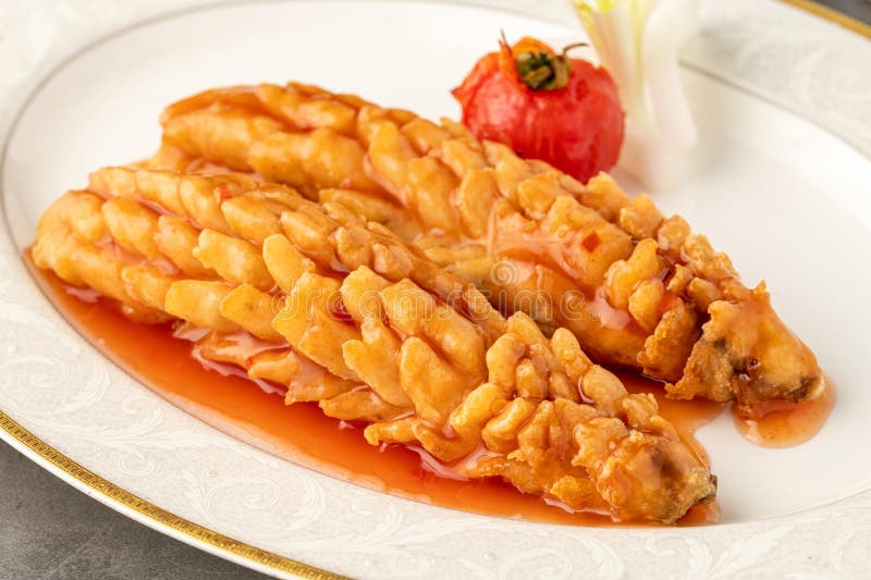 Squirrel Fish on a White Porcelain Plate in a Fine Dining Restaurant ...