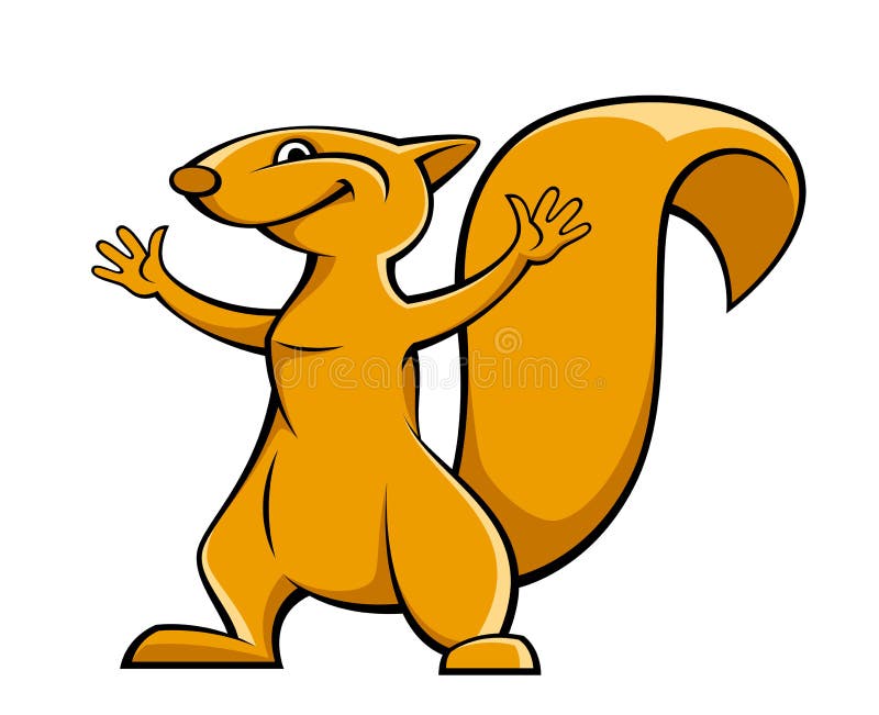 Cute Cartoon Squirrel Girl Welcome Pose Stock Vector - Illustration of ...