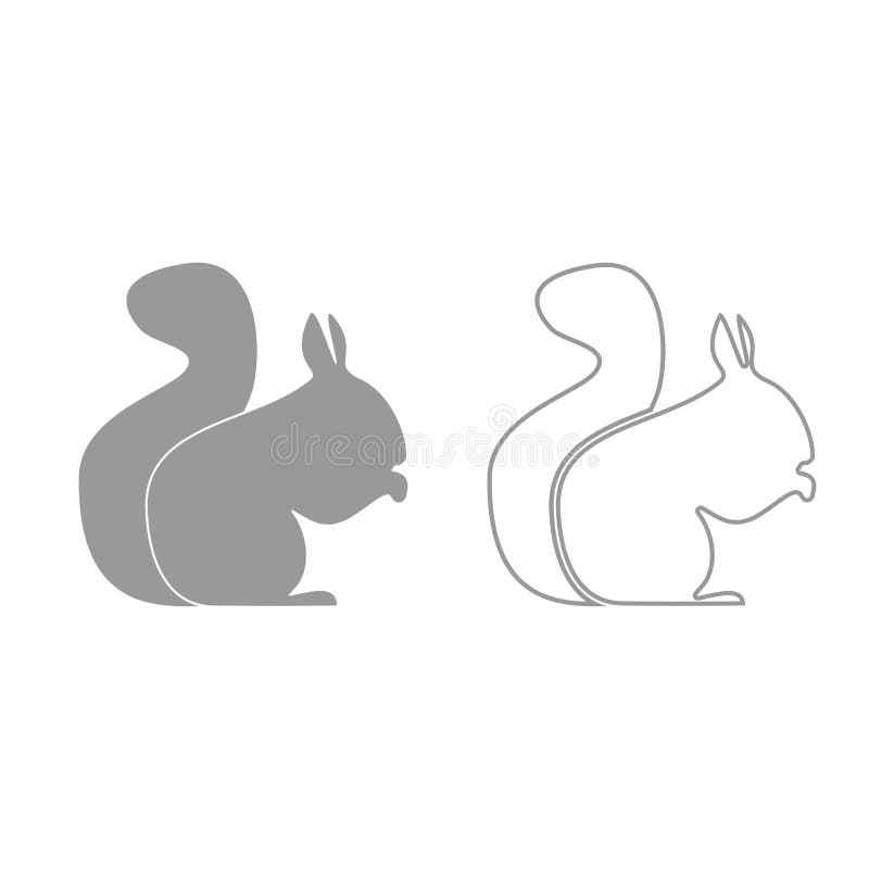 Squirrel grey set icon . stock vector. Illustration of wild - 102612479