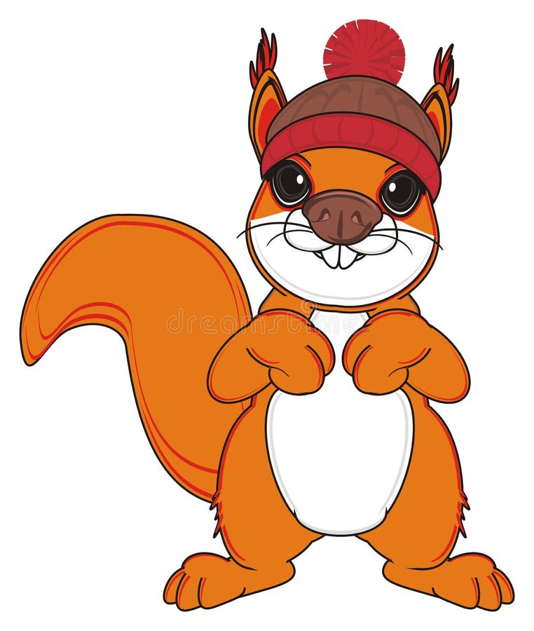 The Squirrel in the Winter Woods. Stock Illustration - Illustration of ...