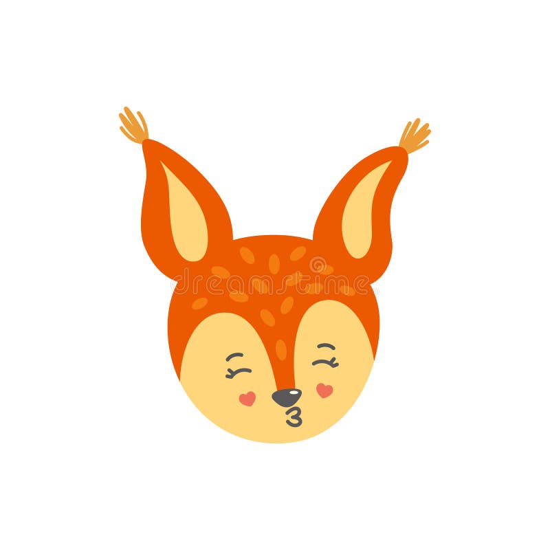 Squirrel Head As Emoticon. Smiling Emoji. Vector Illustration of Amused ... Squirrel Head As Emoticon. Smiling Emoji. Vector Illustration of Amused ...