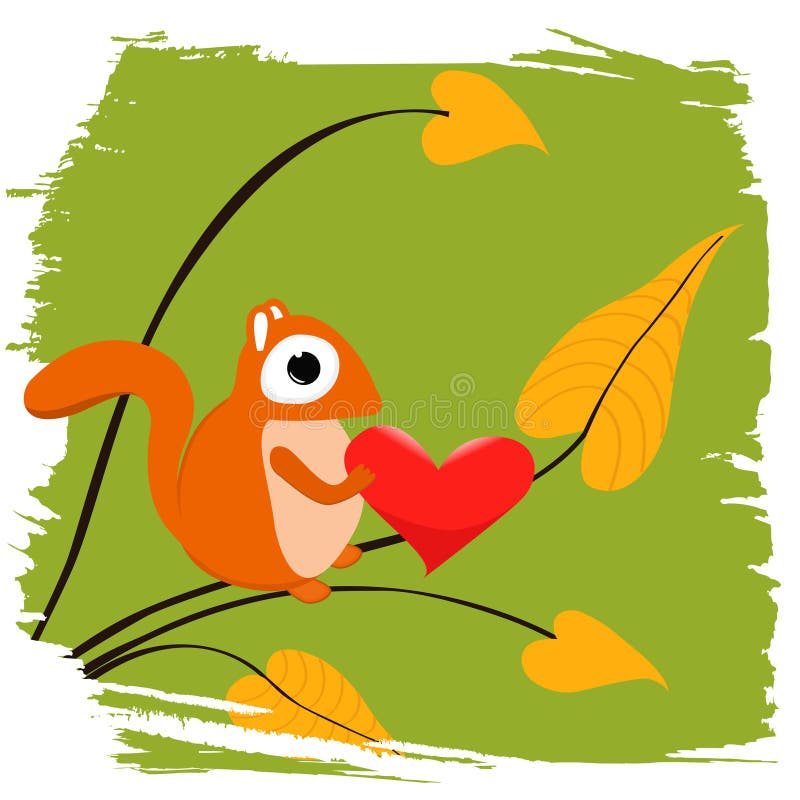 Squirrel with heart stock illustration. Illustration of smiling - 29982784