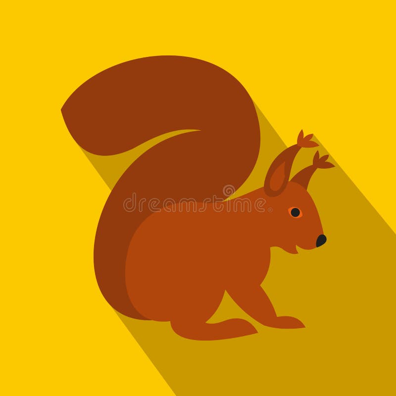 Squirrel Icon in Flat Style Stock Vector - Illustration of animal ...
