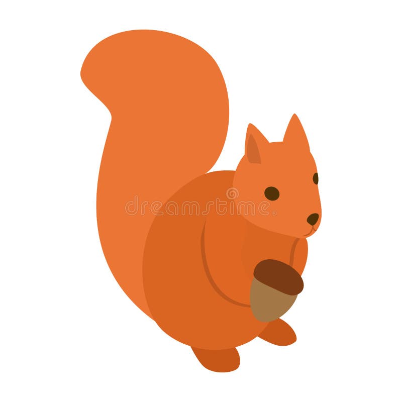 Red Squirrel Icon, Cartoon Style Stock Vector - Illustration of small ...