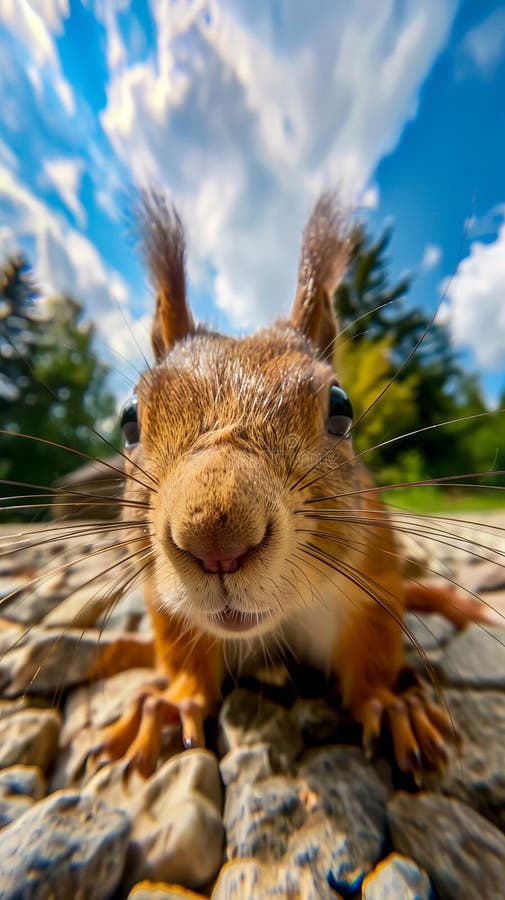 A Squirrel Looking at the Camera with Its Mouth Open Stock Photo ...