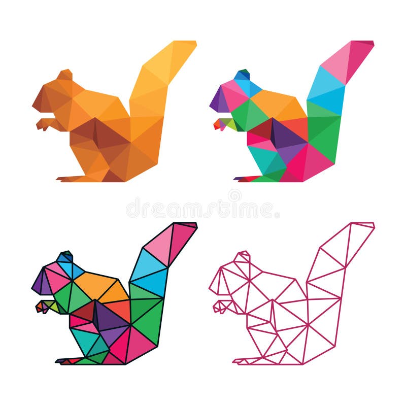 Low Poly Squirrel Image. Polygonal Animal Vector Illustration Logo ...