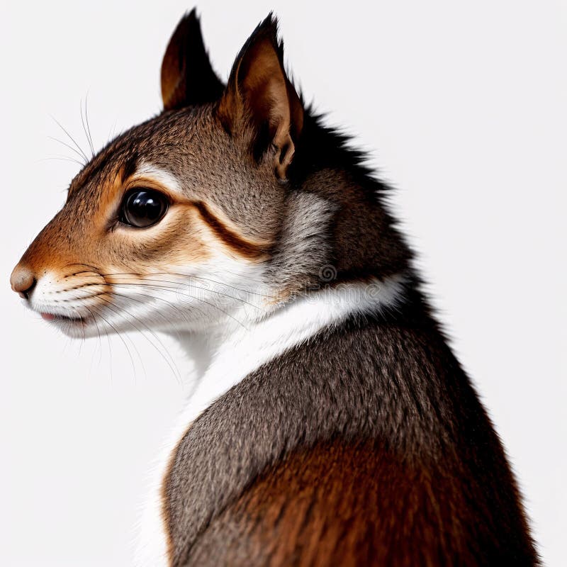 Squirrel, Many Angles and View Portrait Side Back Head Shot on Cutout ...