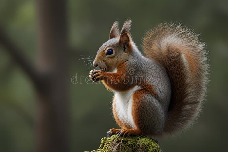 Curious Squirrel Holding Acorn Tree Branch Stock Photos - Free ...