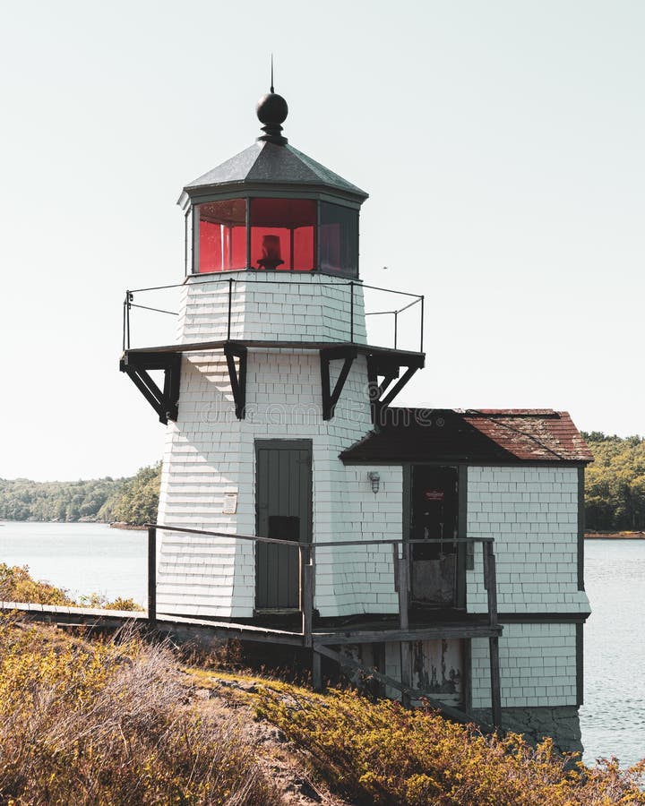 Squirrel Point Light, in Arrowsic, Maine Editorial Image - Image of ...