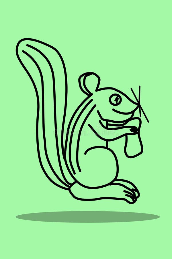 Squirrel Rodent Drawing Abstract Sketch Stock Illustration ...