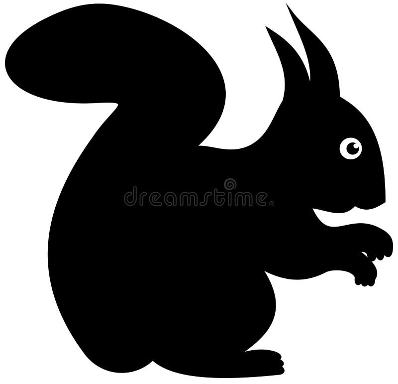 A Squirrel S Profile in Shadow Stock Illustration - Illustration of ...