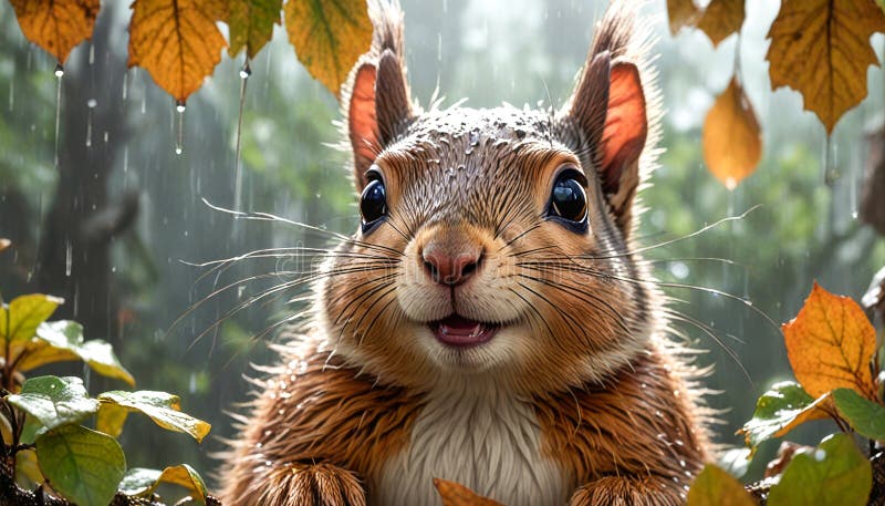 Squirrel is Smiling and Looking at the Camera Stock Image - Image of ...