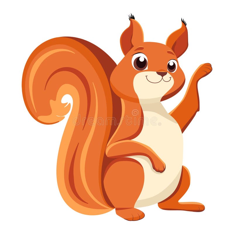 Squirrel. Cartoon drawing. stock vector. Illustration of forest - 296239377
