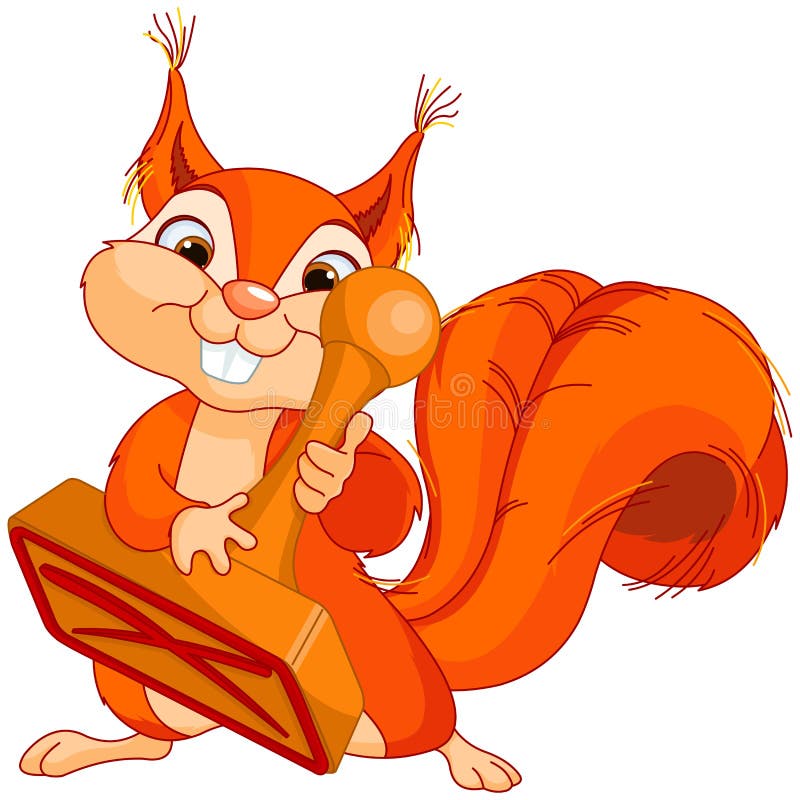 Cute Cartoon Squirrel Girl Welcome Pose Stock Vector - Illustration of ...