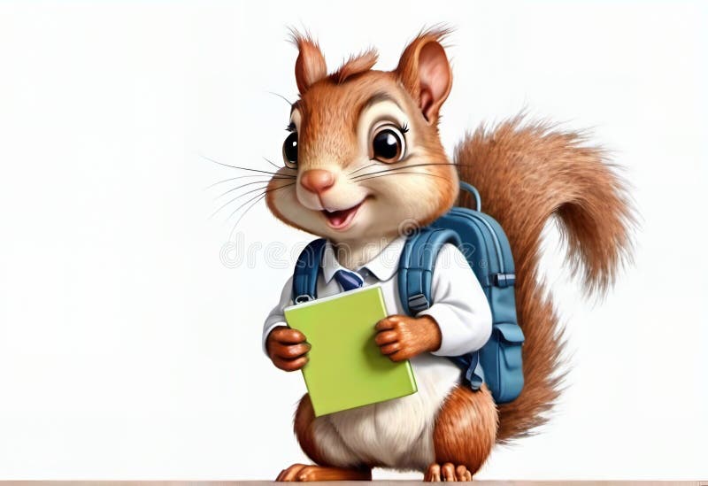 A Squirrel with a Backpack Sitting on a Log. Generative AI Image. Stock ...