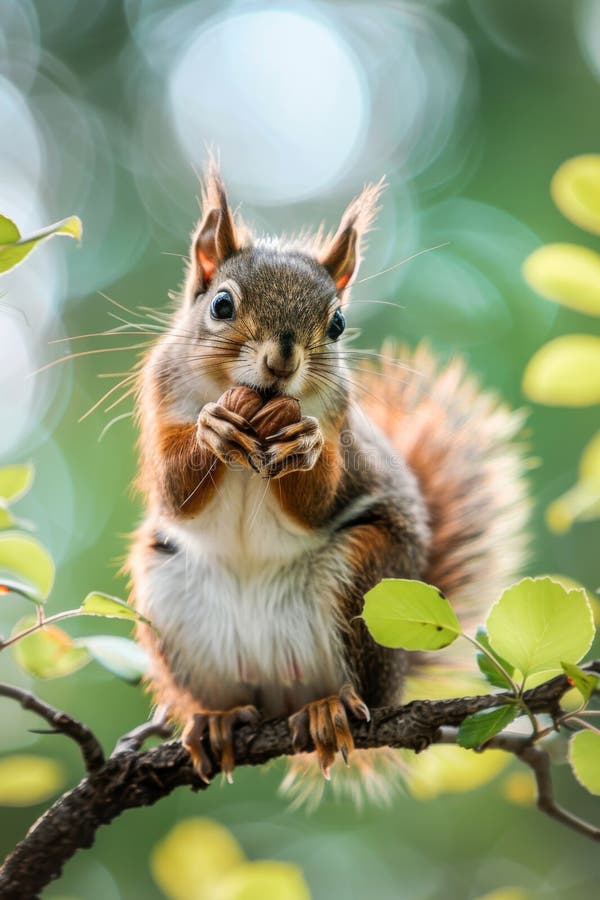 Squirrel Stuffing Its Cheeks Stock Illustration - Illustration of ...