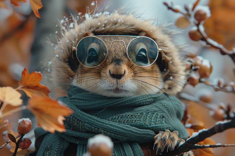 Squirrel in Sunglasses stock illustration. Illustration of outdoor ...