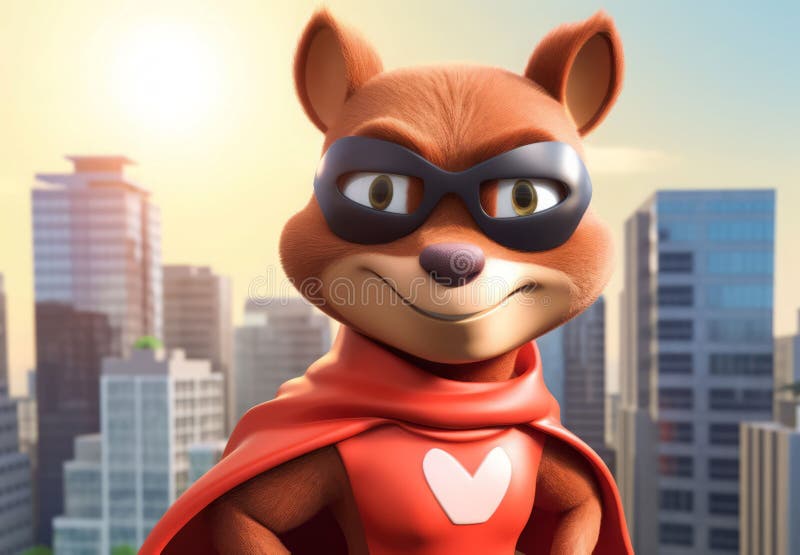 Squirrel Superhero Head. Generate Ai Stock Illustration - Illustration ...