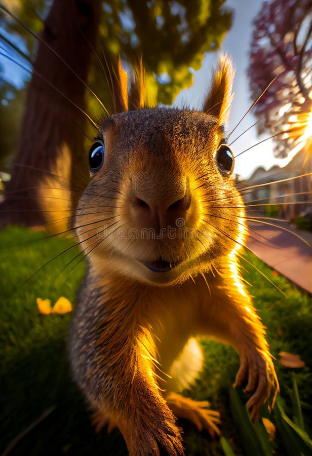 Squirrel Takes a Selfie. AI Generated Stock Illustration - Illustration ...
