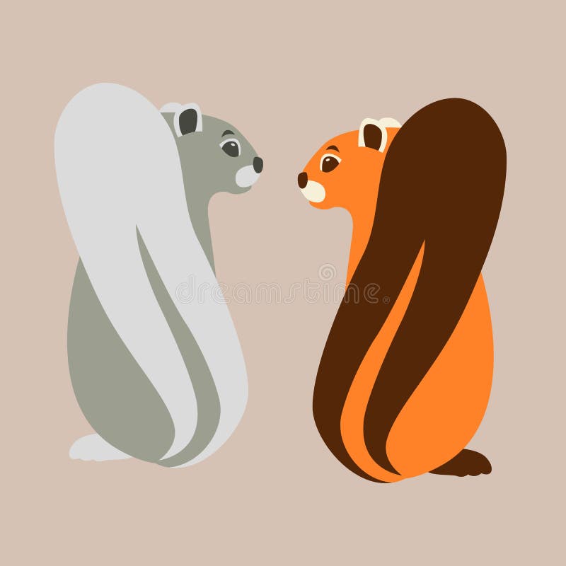 Squirrel Vector Illustration Flat Style Stock Vector - Illustration of ...