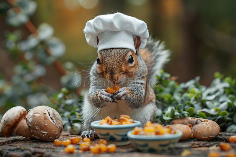 Squirrel Chef stock illustration. Illustration of funny - 328584206
