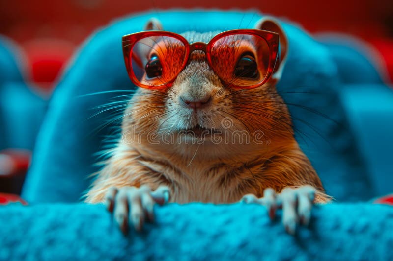 Squirrel is Wearing Glasses and Looking at the Camera Stock Photo ...