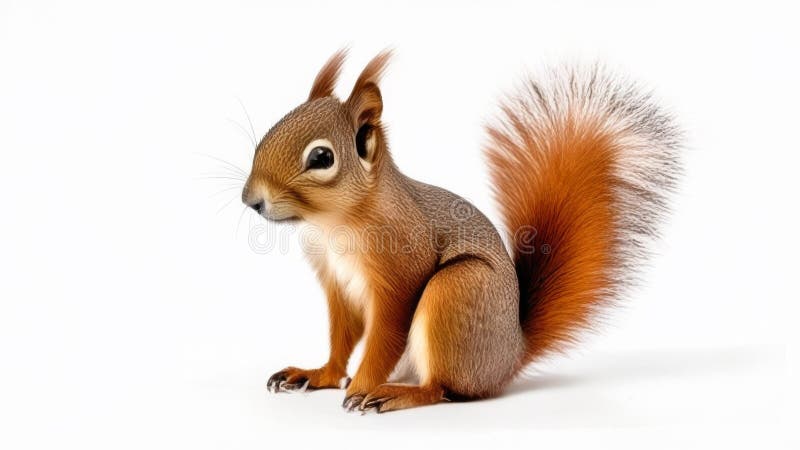 Squirrel on a White Background. Red Squirrel on a White Background ...