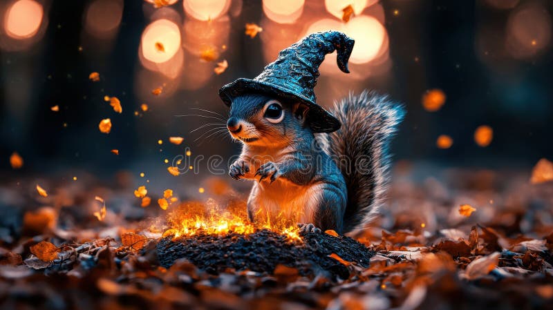Squirrel Wizard stock illustration. Illustration of rodent - 335738861