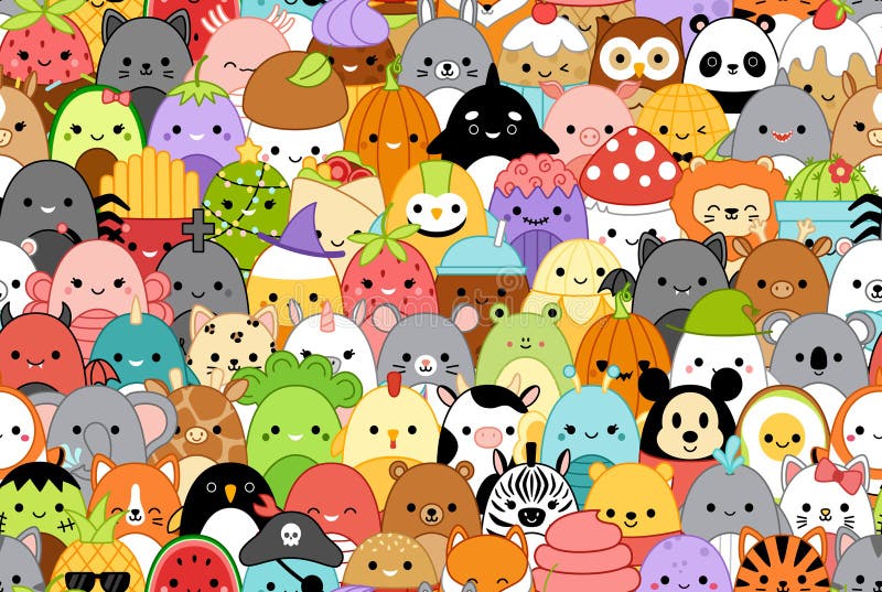 Squishmallow on Very Big Pattern. More Squishmallow. Kawaii, Vector ...