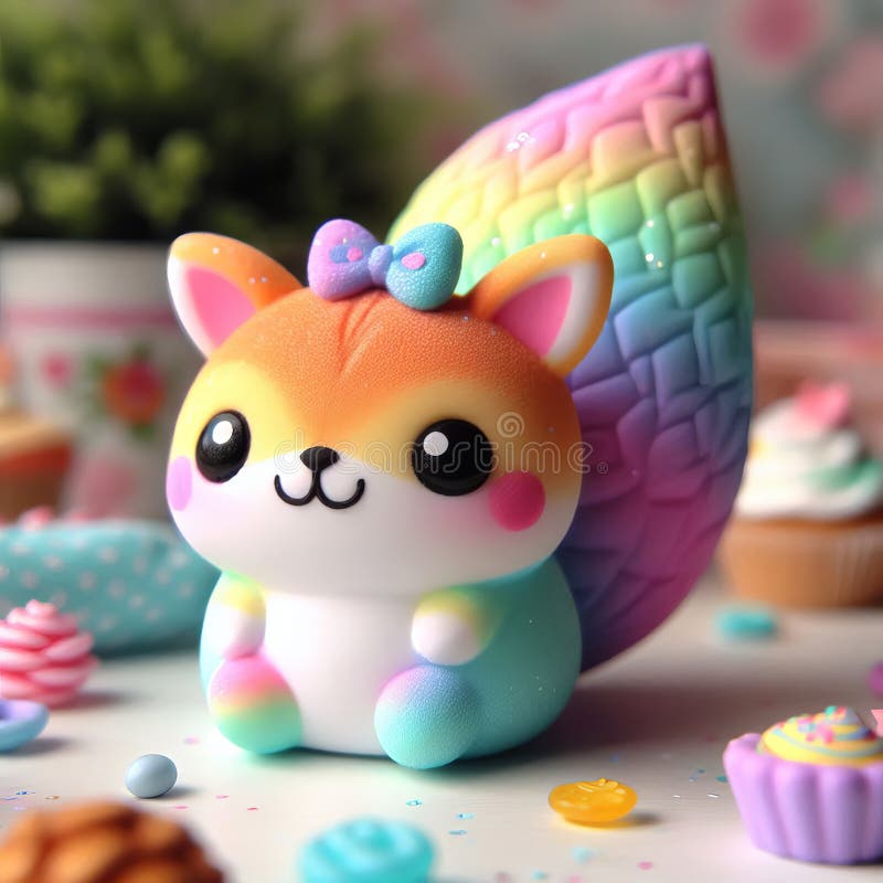 Squishy Squirrel a Cute Squishy Squirrel with Bright Colors and Stock ...