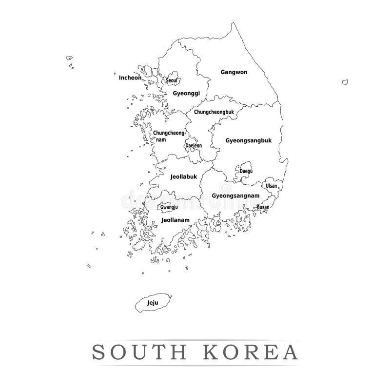 Administrative Regions of SOUTH KOREA.Province, State, Division Name ...