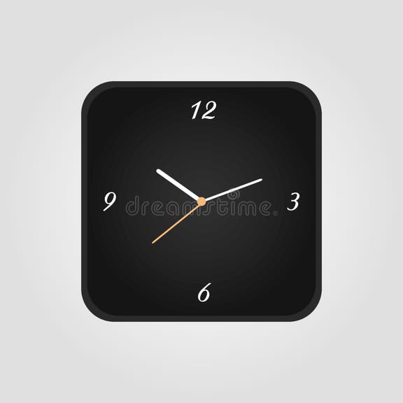 Squre Clock Icon in Flat Style, Square Timer on White Background ...