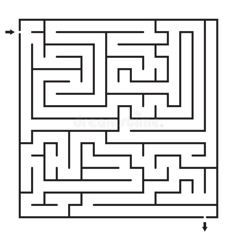 Maze Game Illustration,Labyrinth Vector Square Shape,puzzle Game for ...