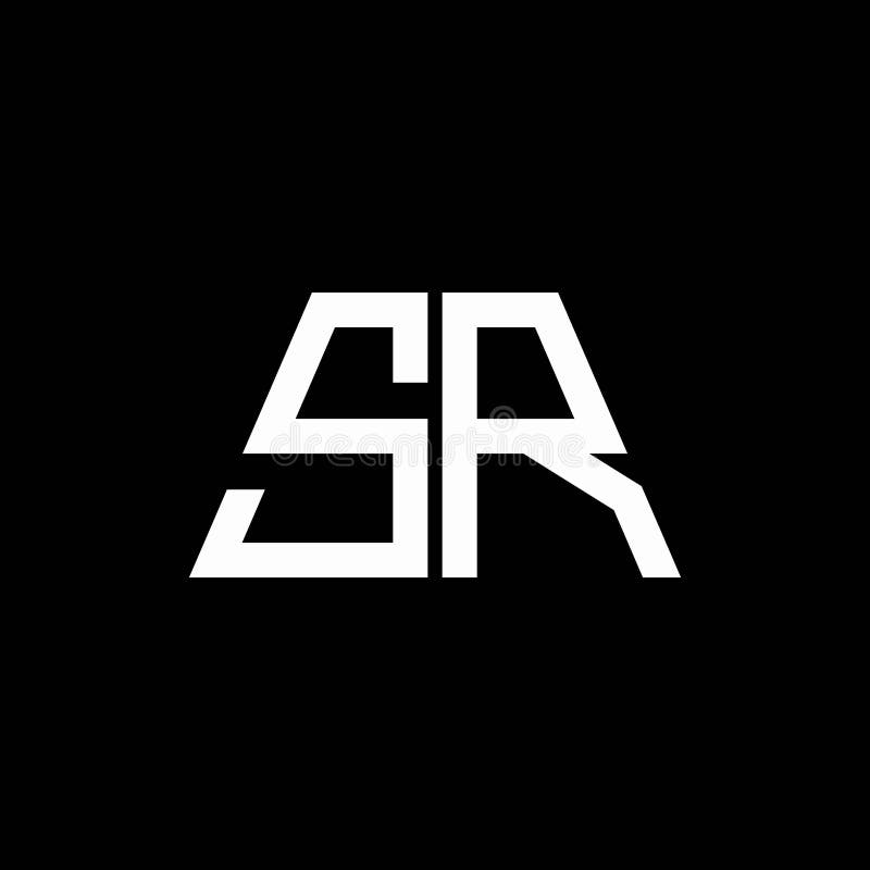 SR Logo Abstract Monogram Isolated on Black Background Stock Vector ...