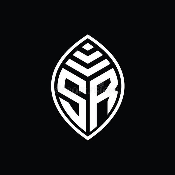 SR Logo Monogram Leaf Shape Isolated Outline Design Template Stock ...