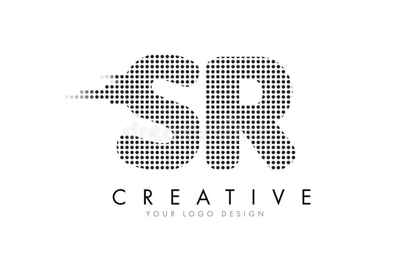 SR S R Letter Logo with Black Dots and Trails. Stock Vector ...