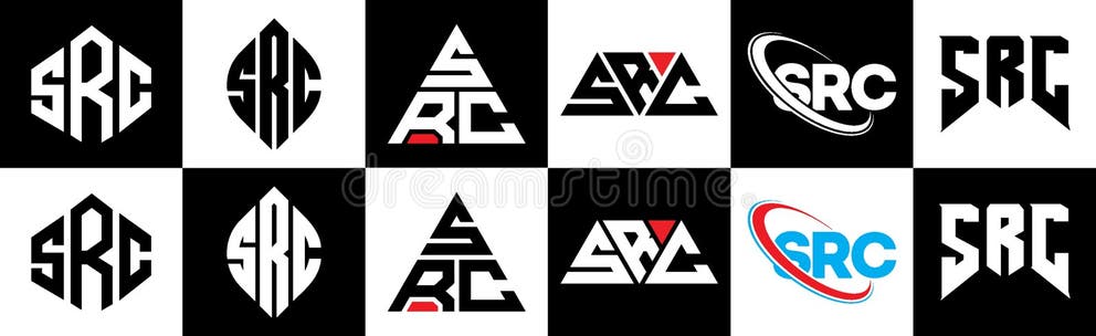 SRC Letter Logo Design in Six Style. SRC Polygon, Circle, Triangle ...